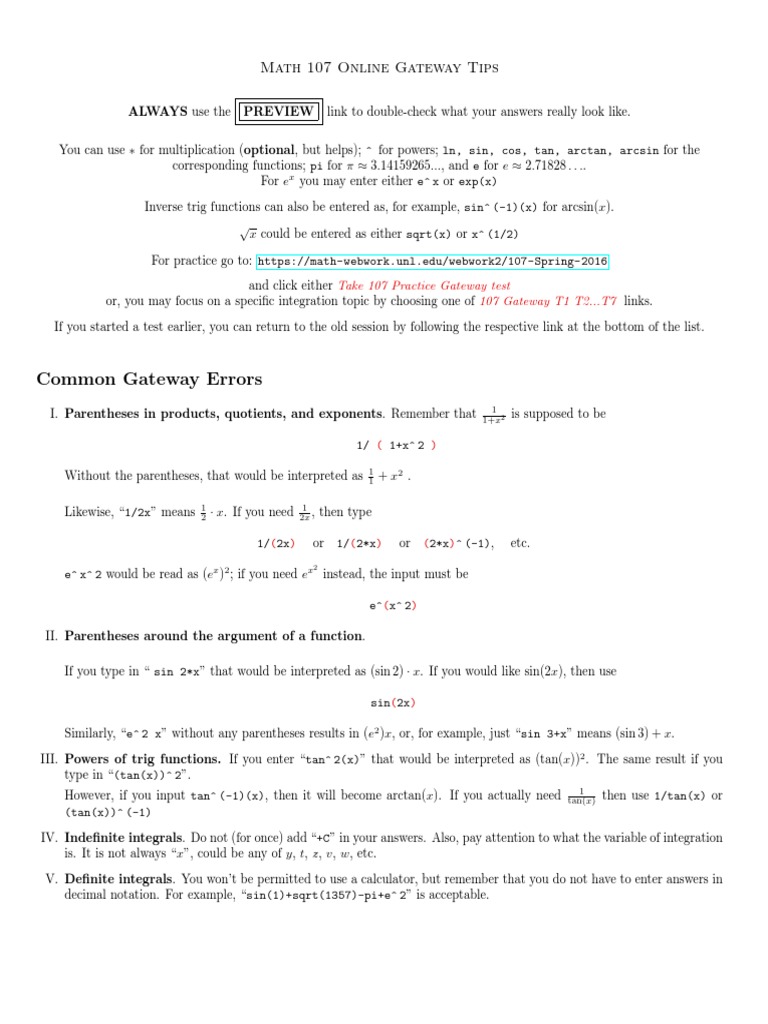 Gateway Tips-SP-16 PDF | PDF | Sine | Function (Mathematics)