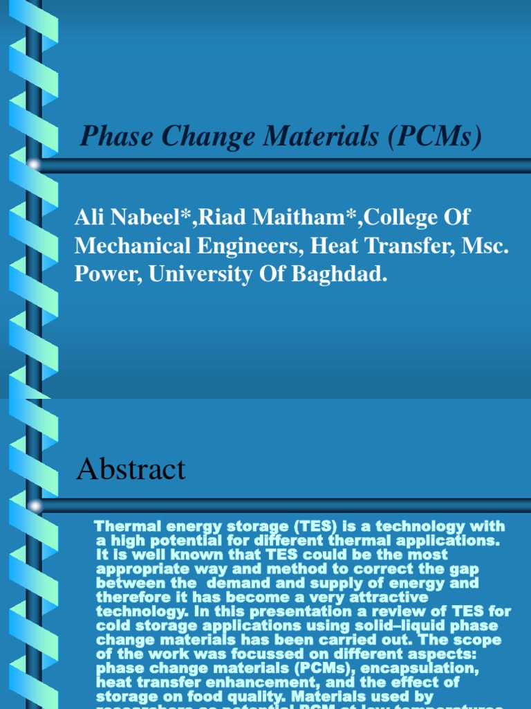 Phase Change Materials (PCMS) | Download Free PDF | Heat | Temperature