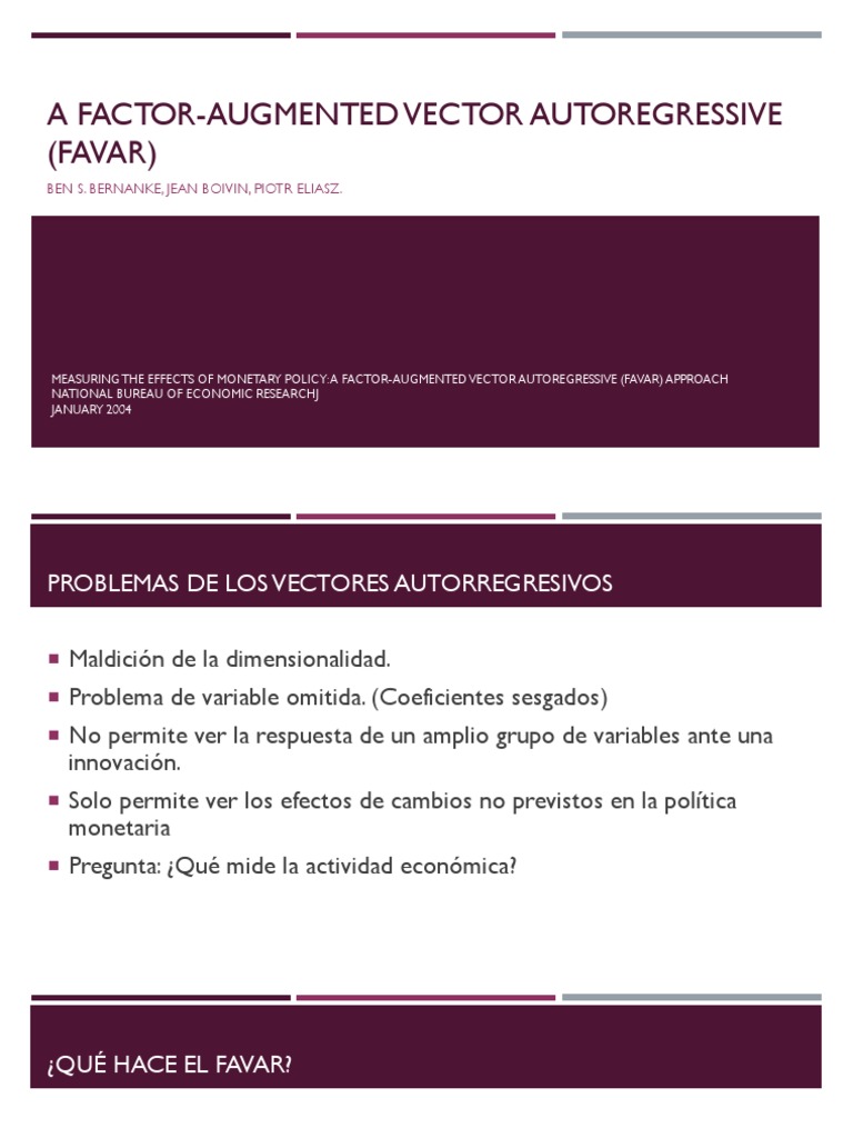 A Factor-Augmented Vector Autoregressive (Favar) | Download Free PDF | Teaching Mathematics ...