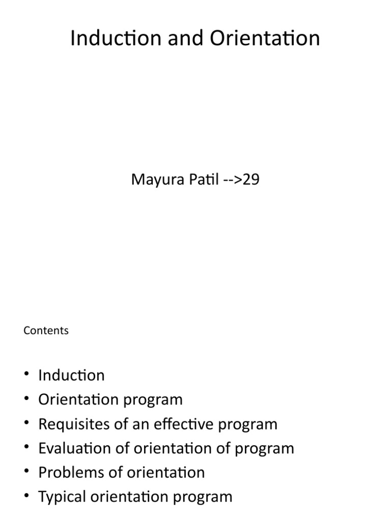 Induction and Orientation Explained | PDF | Business | Finance & Money ...