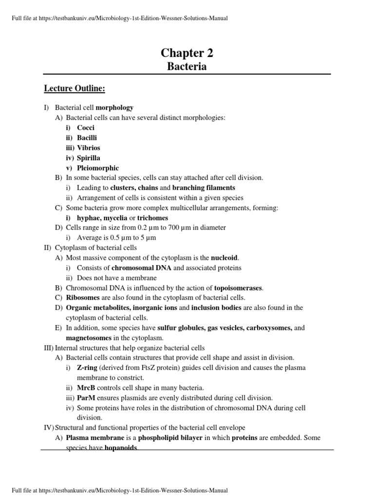 Microbiology 1st Edition Wessner Solutions Manual | PDF | Bacteria ...