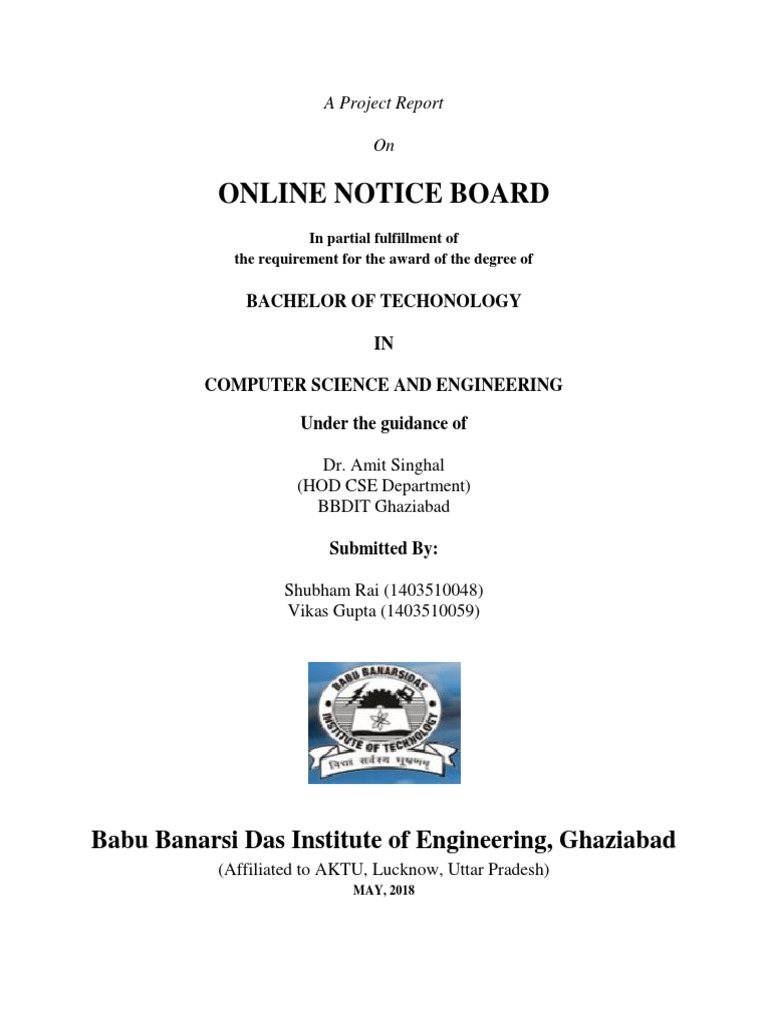 Online Notice Board | PDF | Database Design | Databases