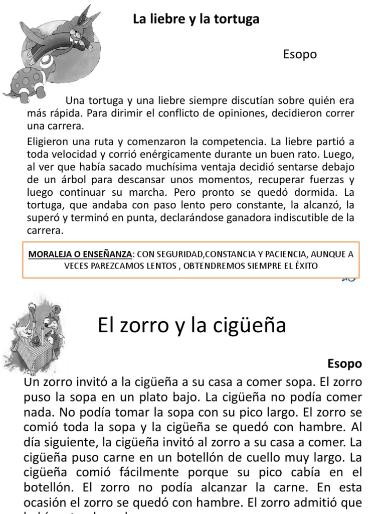 Fábula La Liebre y La Tortuga | PDF | Ocio