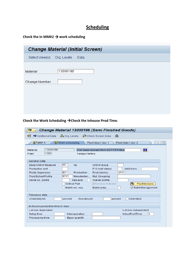Scheduling: Check The in MM02 Work Scheduling | PDF