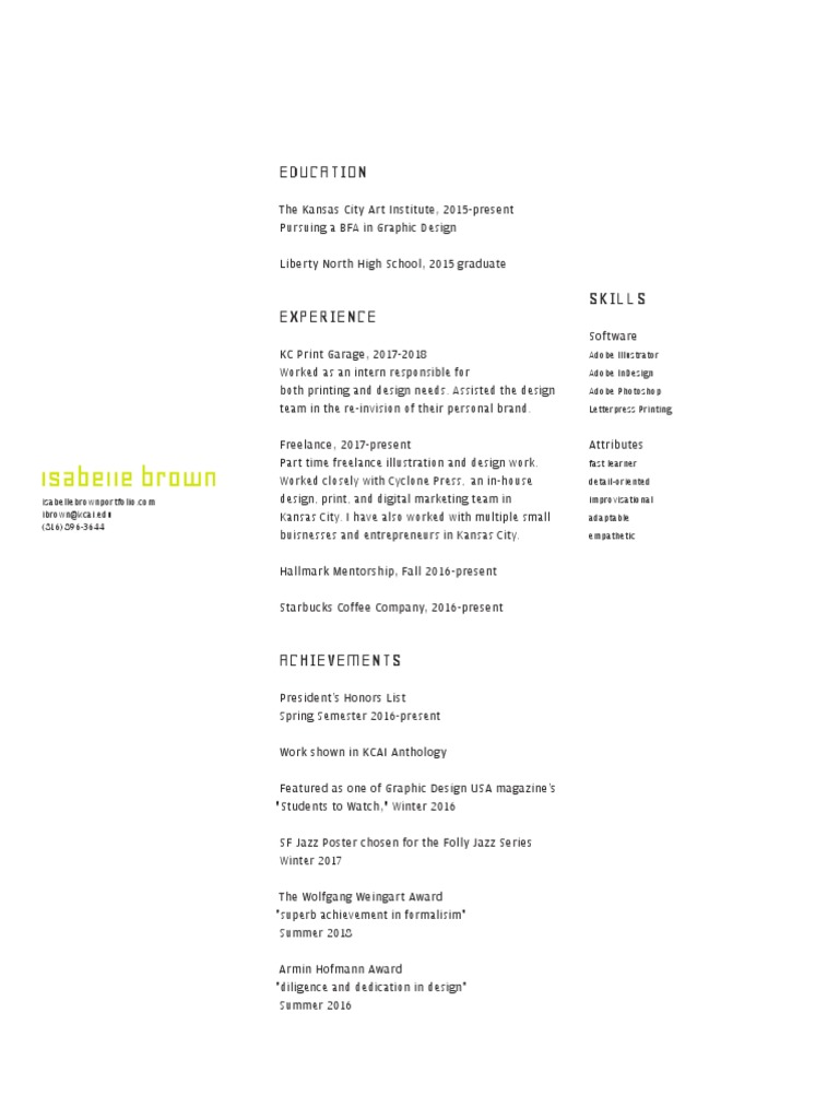 Isabelle Brown Resume | PDF