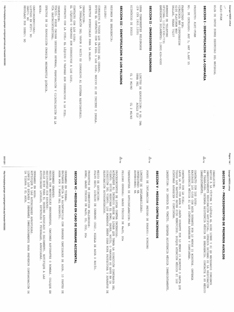 Alki - Foam PN 475117 Akf-1 Español | PDF