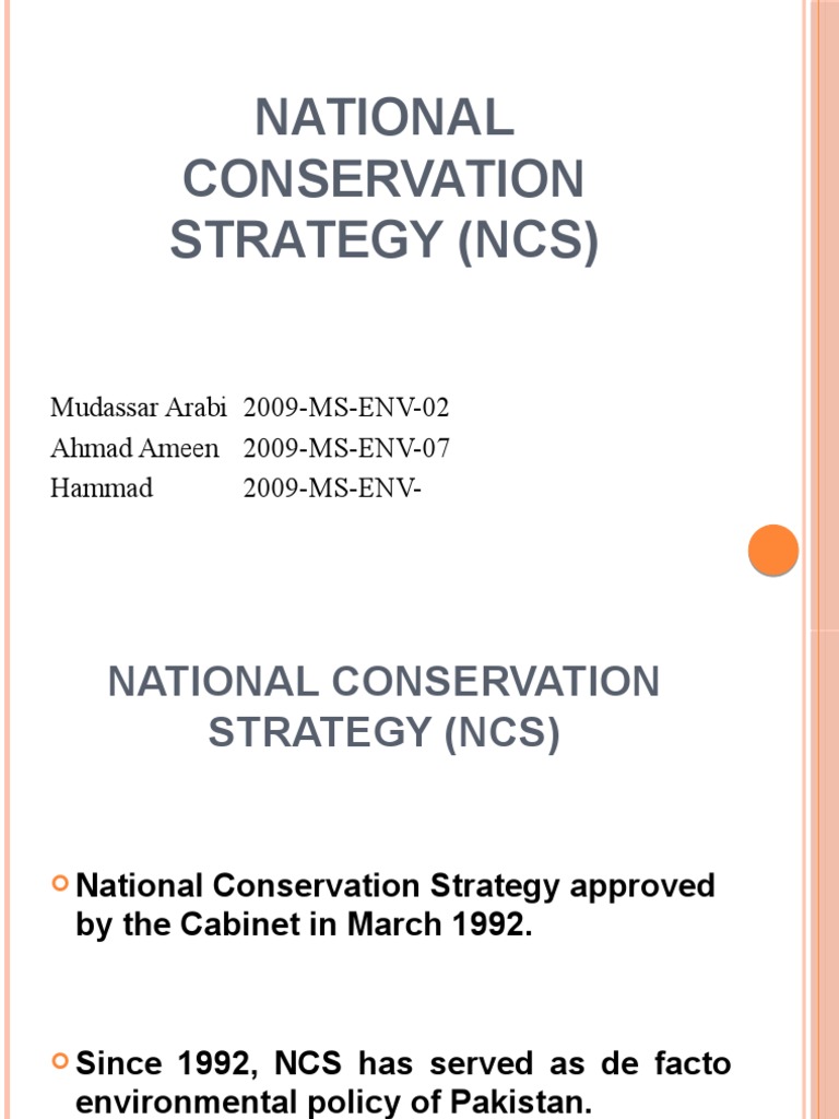 National Conservation Strategy (NCS) | PDF | Agriculture | Renewable Energy