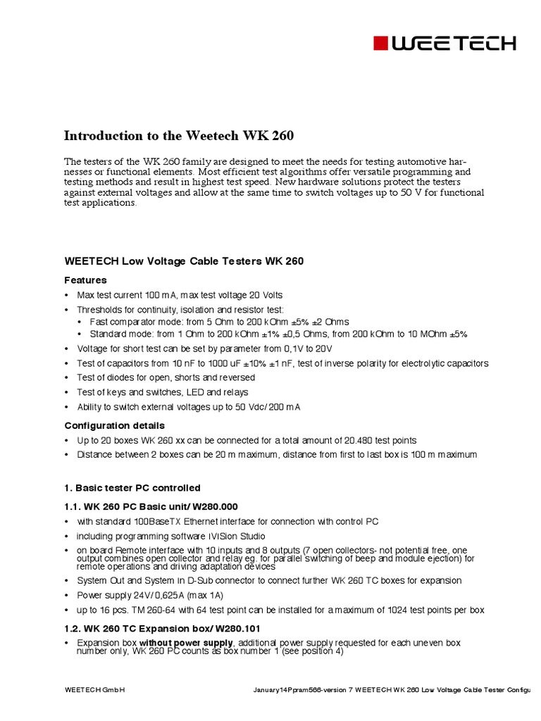 Weetech WK 260 | PDF