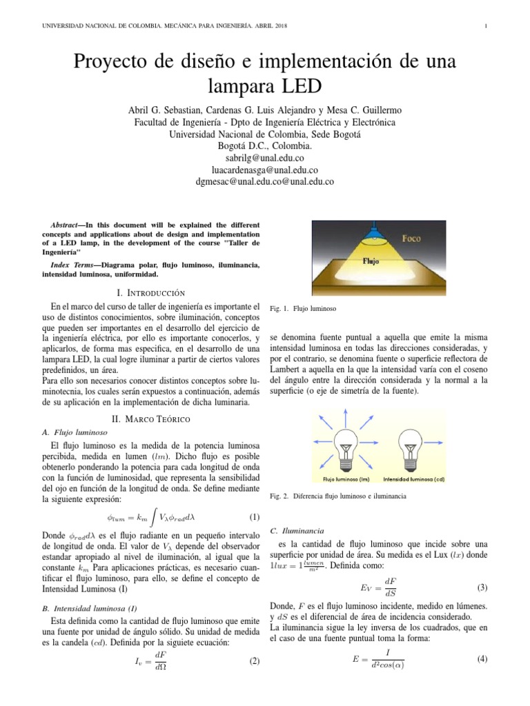 Proyecto de Diseno de Una Lampara Led | PDF | Espectro electromagnético ...