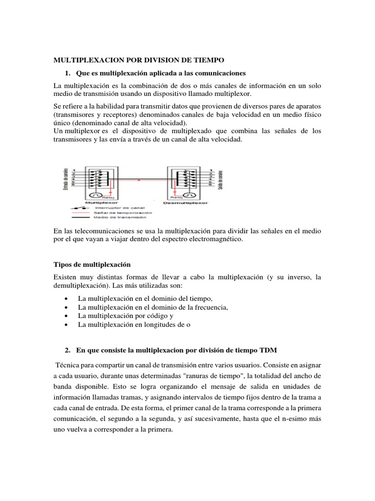 Multiplexacion Por Division de Tiempo | PDF | Multiplexación | Ingeniería Electrónica