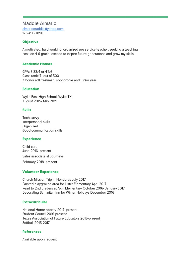 Maddie Almario: Objective | PDF