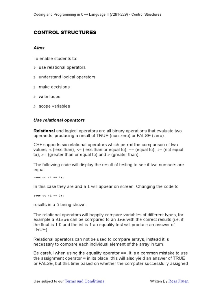 Control Structures | PDF | Control Flow | Subroutine