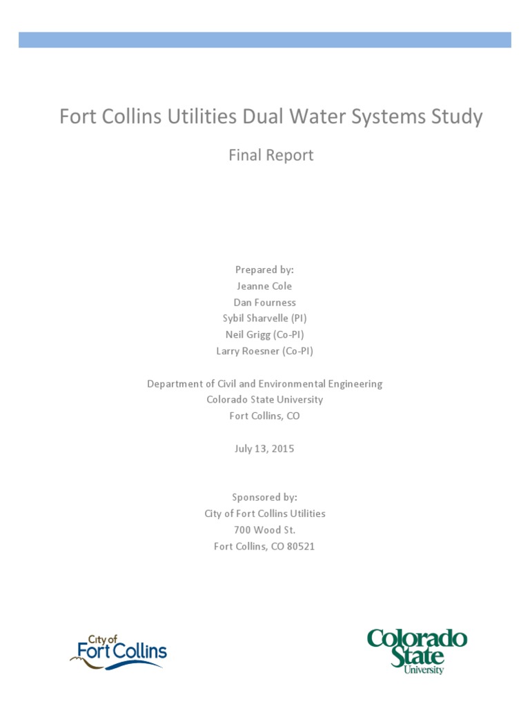 FCU Dual Systems Final Report | PDF | Drinking Water | City