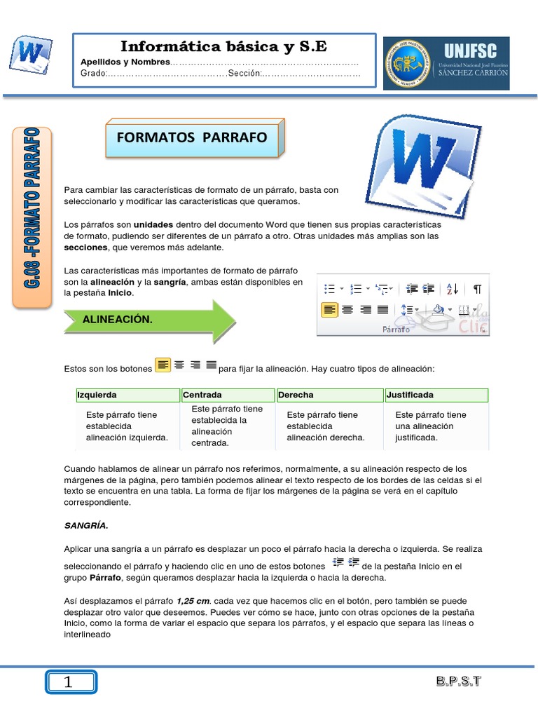 Guia 5-Woprd - Formato Parrafo | PDF