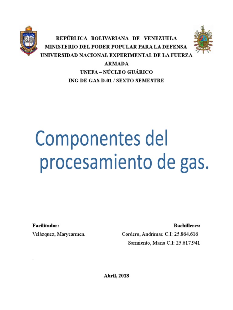 Componentes Del Procesamiento de Gas | PDF | Refinería de petróleo ...