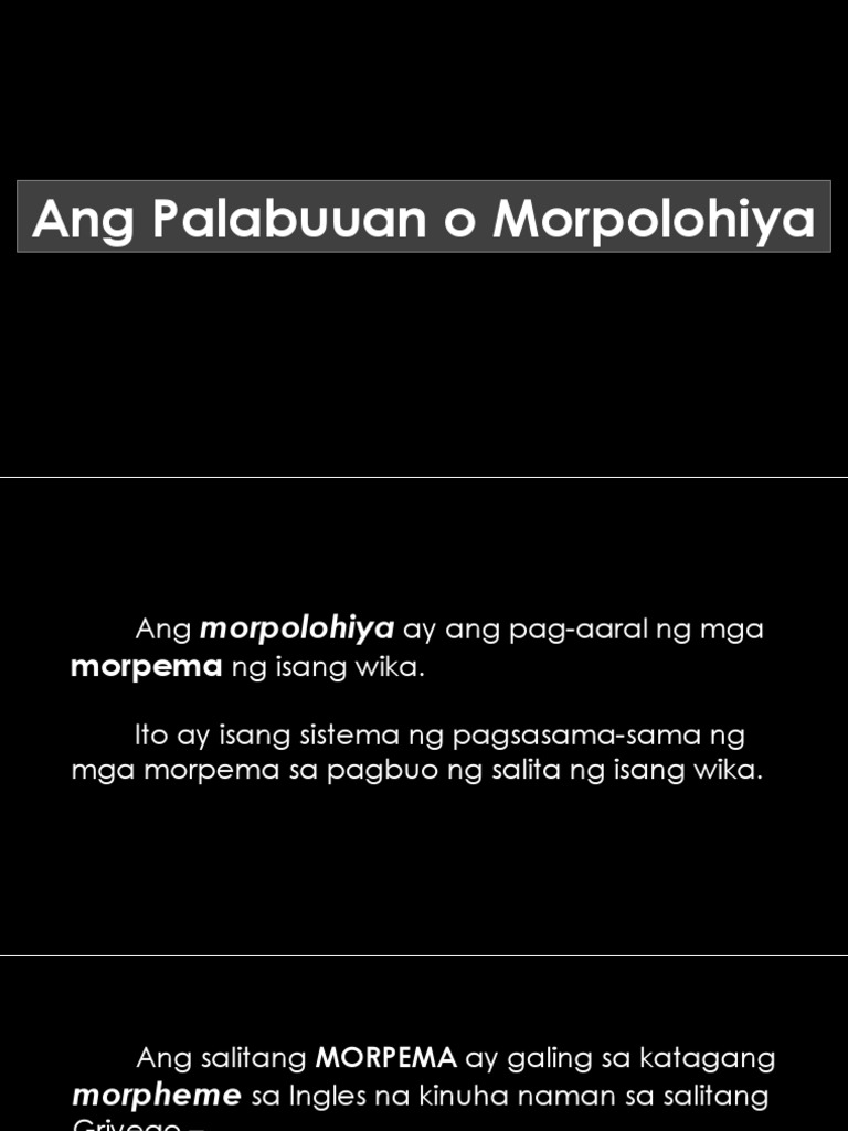 Palabuuan o Morpolohiya | PDF