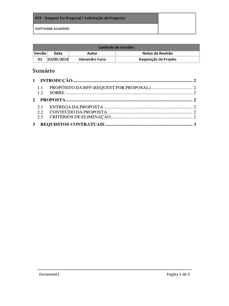 RFP - Request For Proposal | PDF | Business | Computing And Information Technology