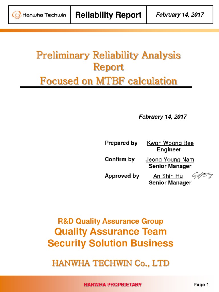 MTBF Report XRN 410s | PDF | Reliability Engineering | Systems Theory