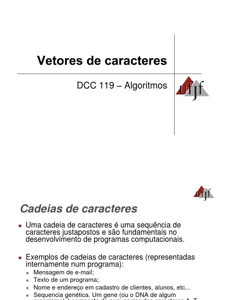 Vetores de Caracteres | PDF | C (Linguagem de Programação) | String ...