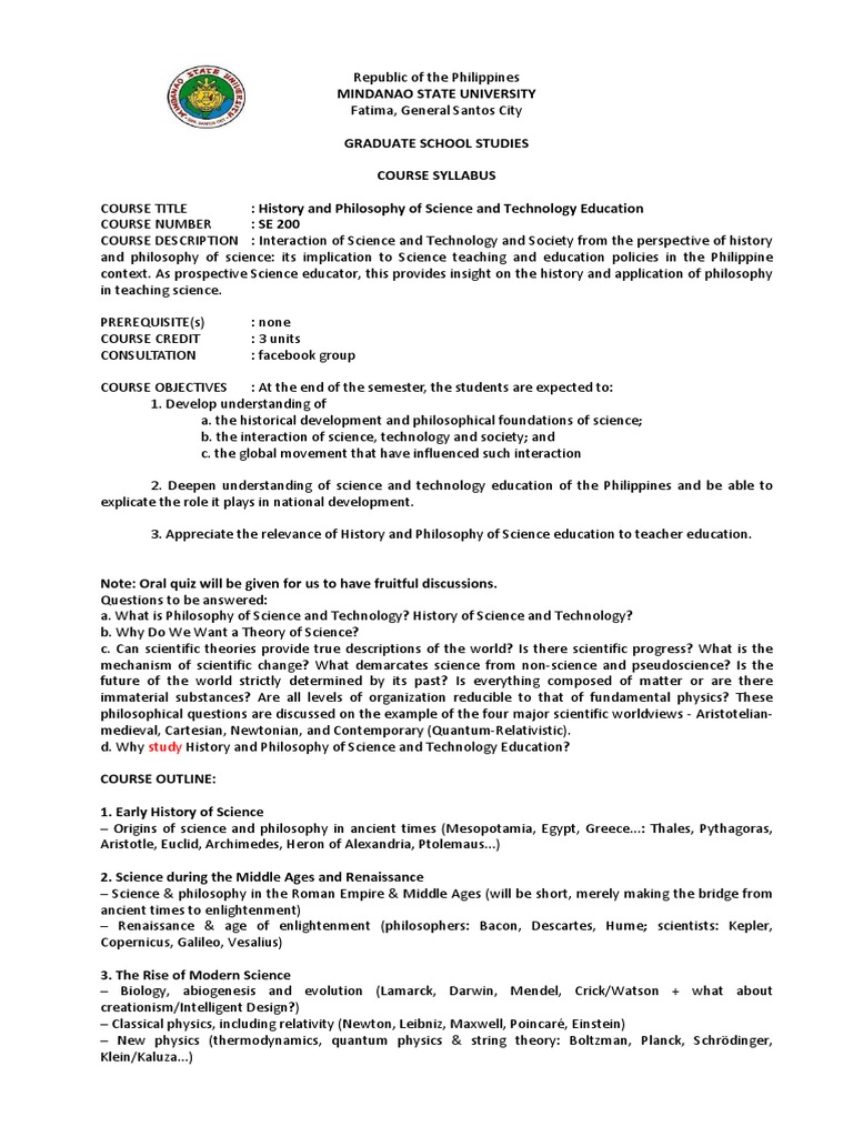 History and Philosophy of Science Education | PDF | Philosophy Of ...