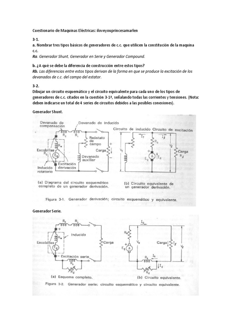 Cuestionario de Maquinas Eléctricas | PDF | Inductor | Generador eléctrico