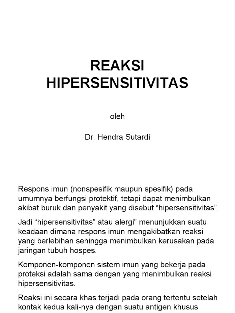 Reaksi Hipersensitivitas | PDF