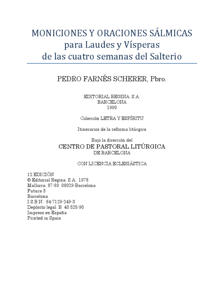 MONICIONES Y ORACIONES SALMICAS para Lau PDF | PDF