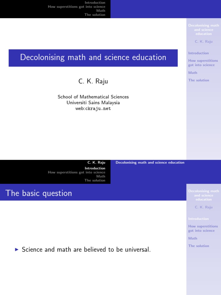 Decolonising CK Raju | PDF | Ordinary Differential Equation | General ...