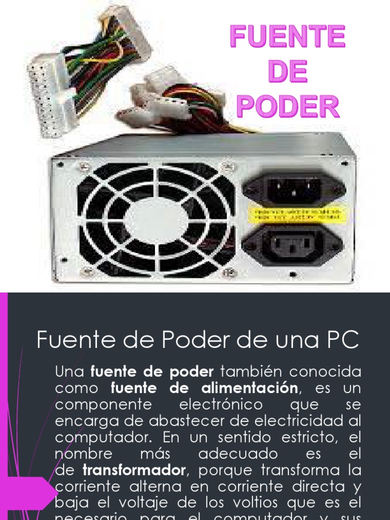 Función y Tipos de Fuentes de Poder PC | PDF | Corriente eléctrica ...