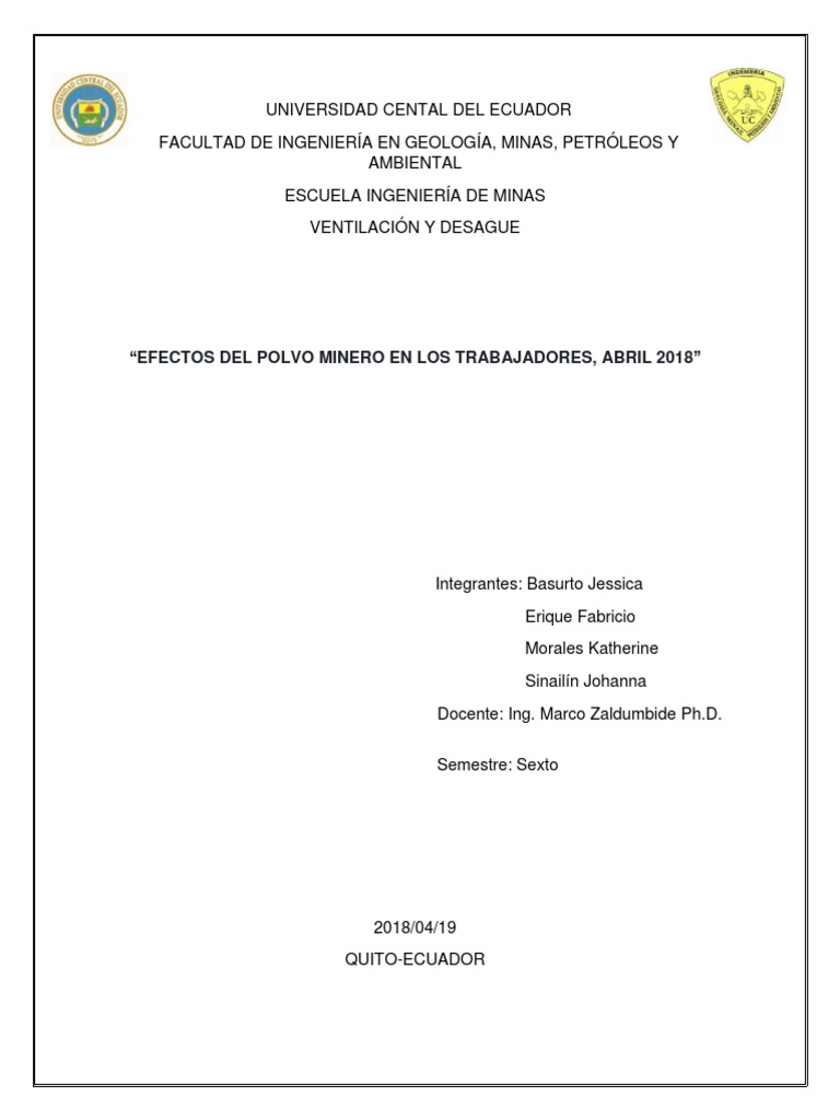 Exposicion 1 Polvo Minero | PDF | Partículas | Minería