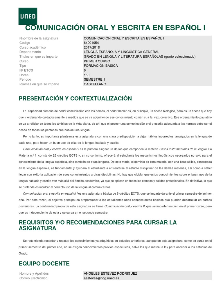 Comunicación Oral y Escrita. Guía | PDF | Prueba (evaluación) | Ortografía