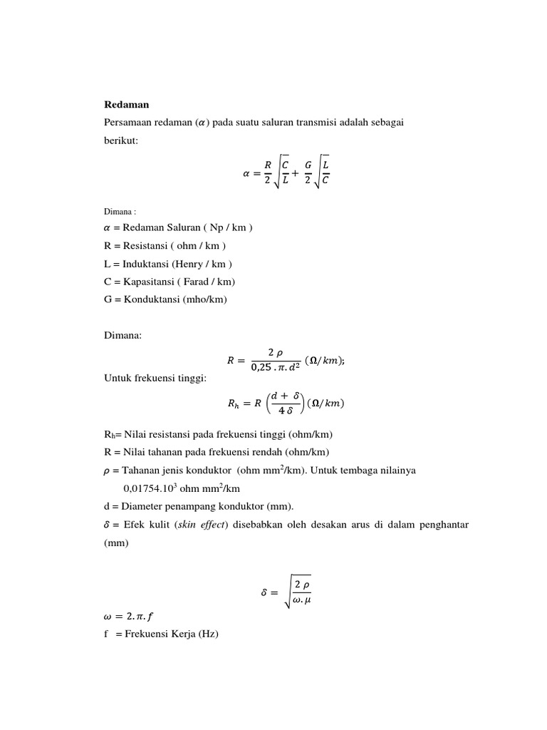 Rumus Kabel Redaman Koaxial | PDF