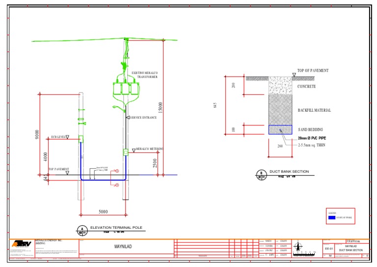 Maynilad & Meralco Pole Design Drawing | PDF