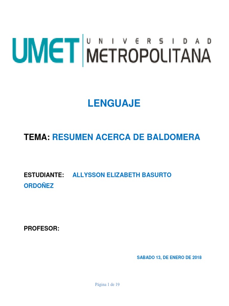 Resumen de Baldomera | PDF