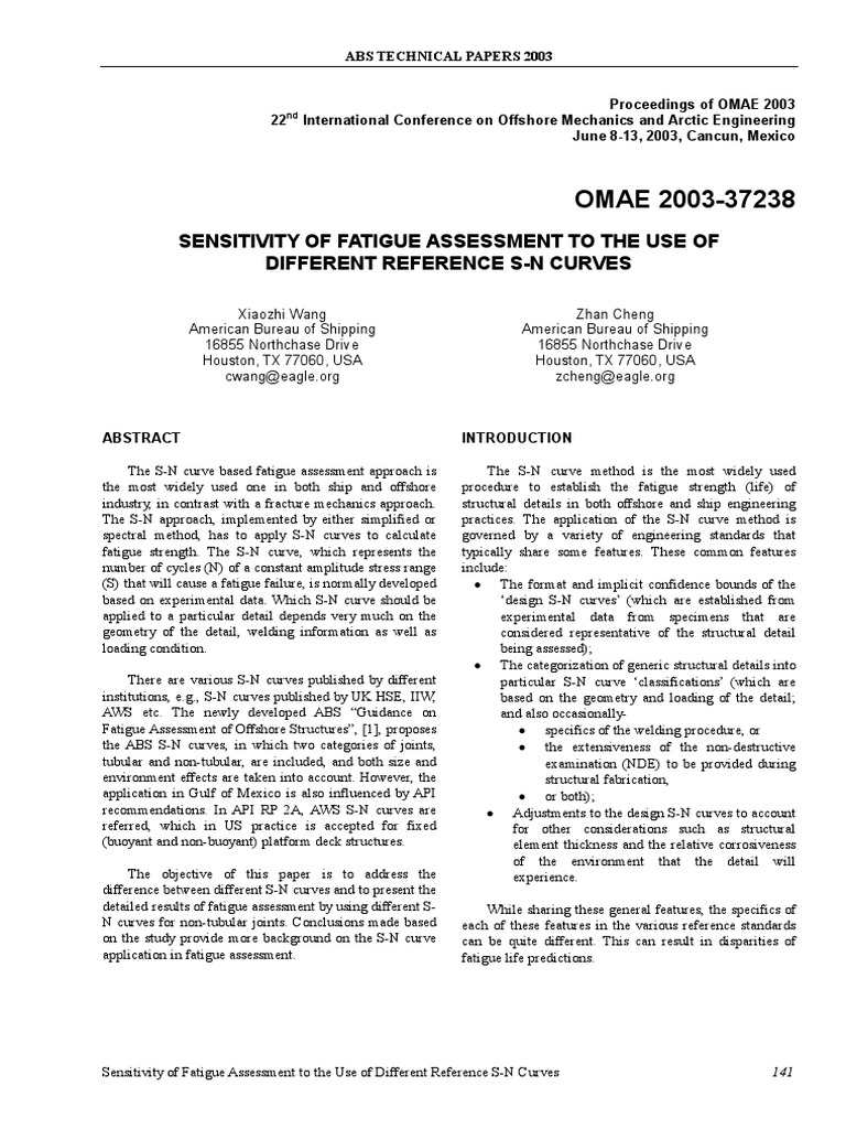 ABS Fatigue Paper PDF | PDF | Fatigue (Material) | Strength Of Materials