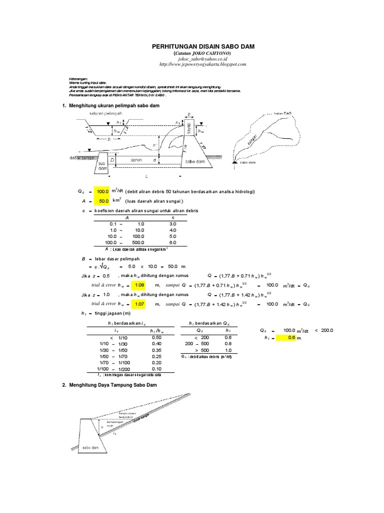 Perhitungan Desain Sabo Dam | PDF | Sains & Matematika