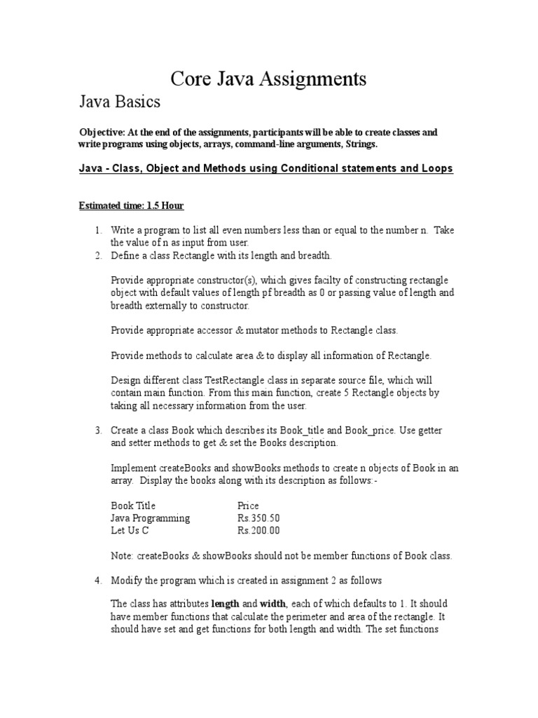 Assignments 1 | PDF | Method (Computer Programming) | Constructor (Object Oriented Programming)