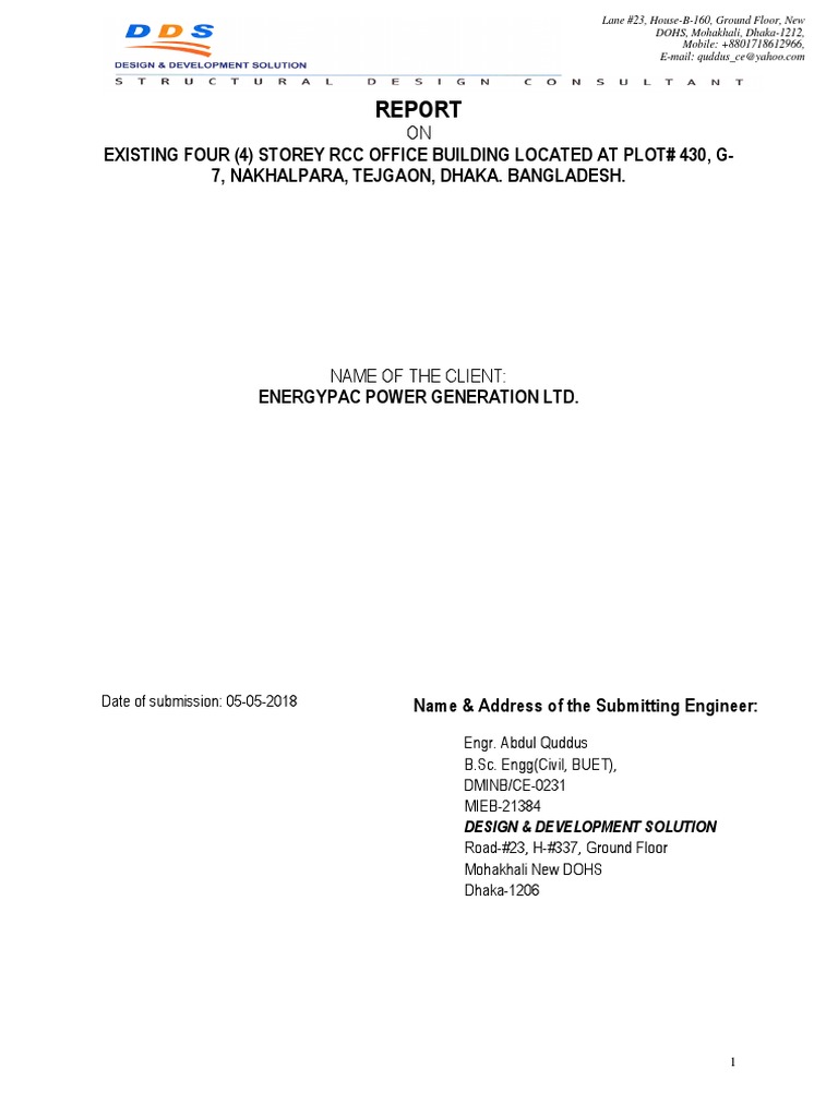 Structural Assessment Report of a Four Storey RCC Office Building ...