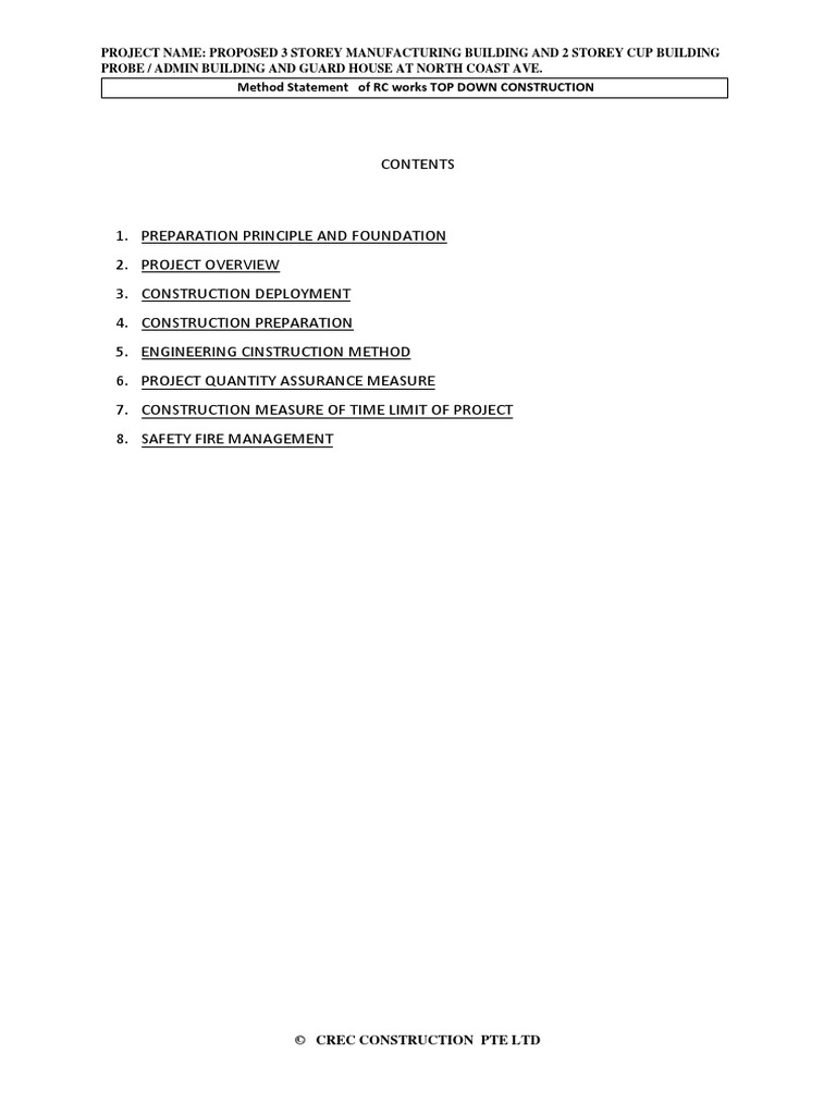 Sample of Method of Statement | PDF | Project Management | Concrete