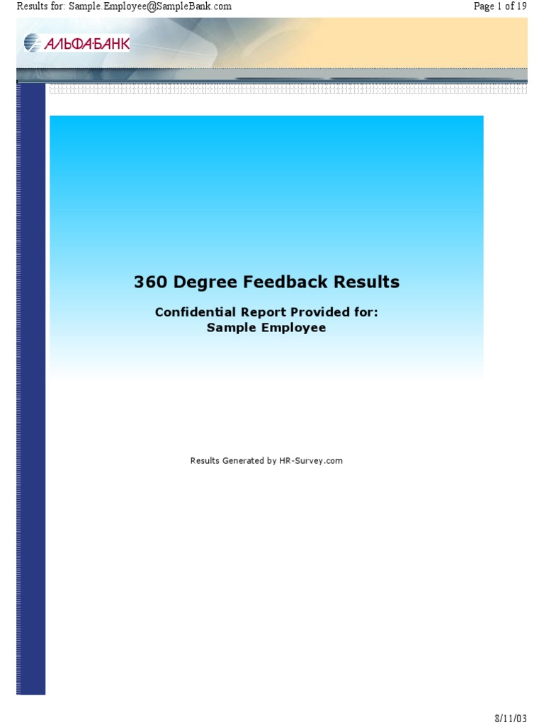 360 Degree Feedback Results | PDF | Goal | Employment
