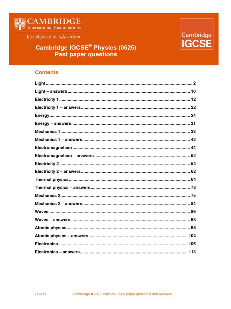Igcse Physics Classified PDF | PDF | Electrical Resistance And ...