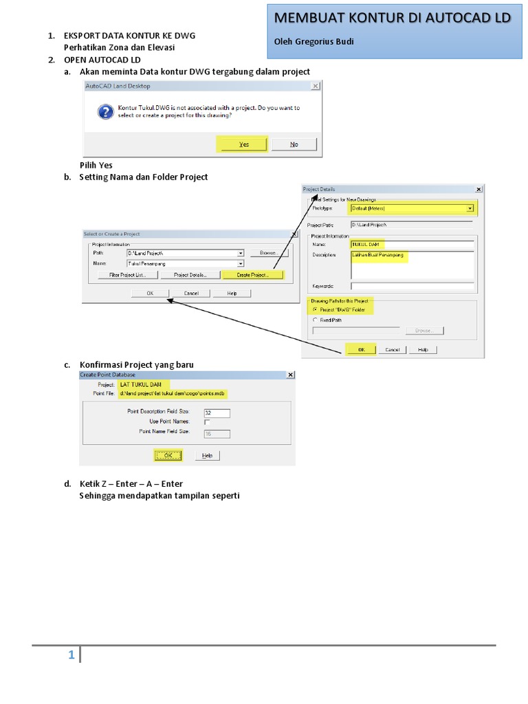 MODUL Membuat Penampang Di AUTOCAD LAND DEVELOPMENT | PDF