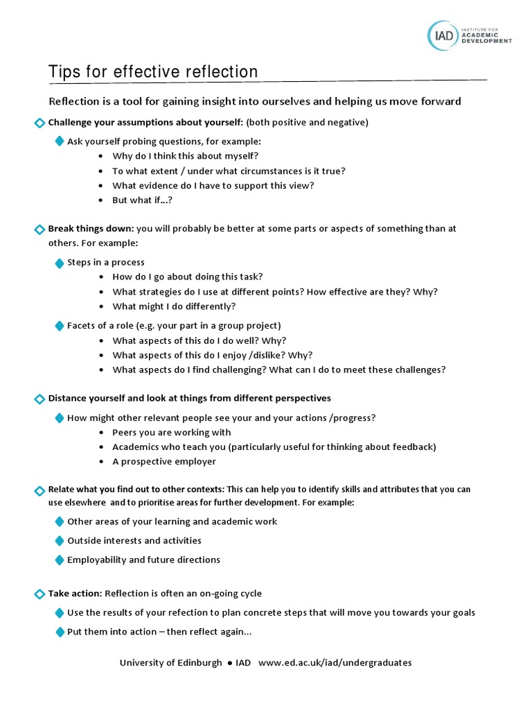 Effective Reflection Tips | PDF