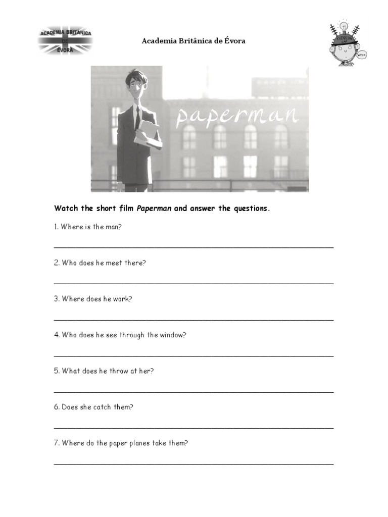 Watch The Short Film Paperman and Answer The Questions.: Academia ...