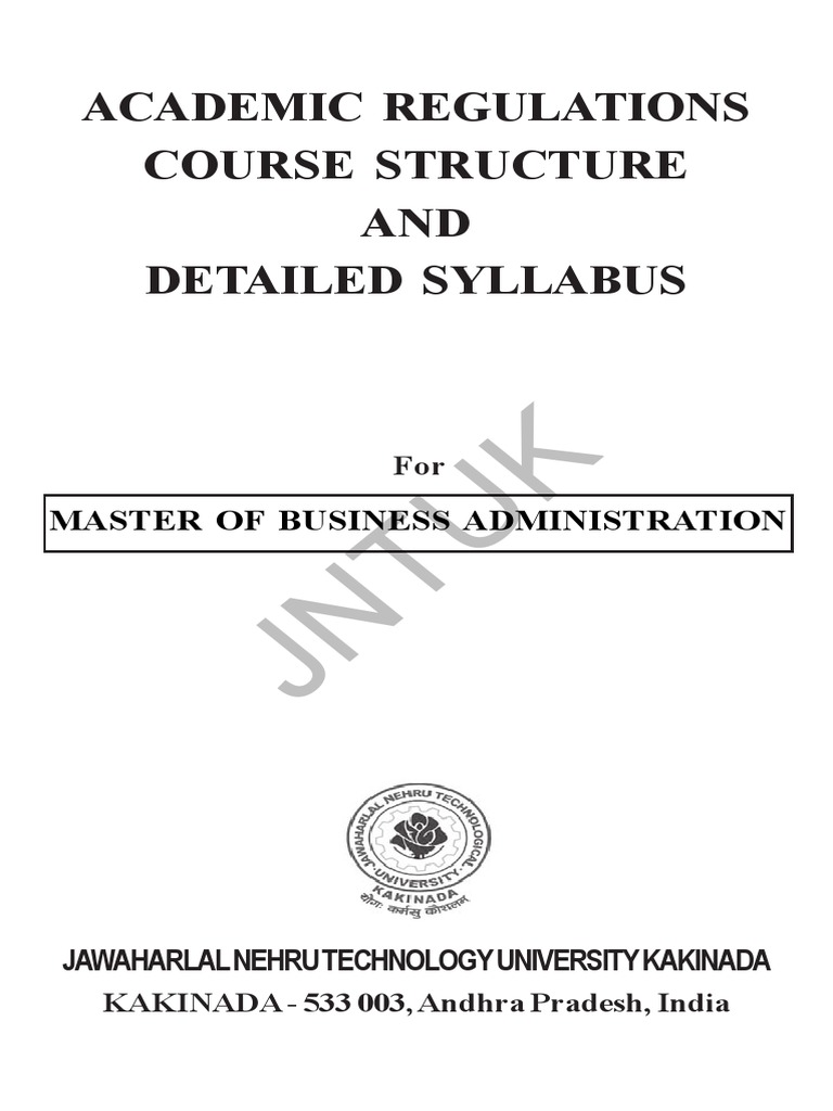 Jntuk: Academic Regulations Course Structure AND Detailed Syllabus ...