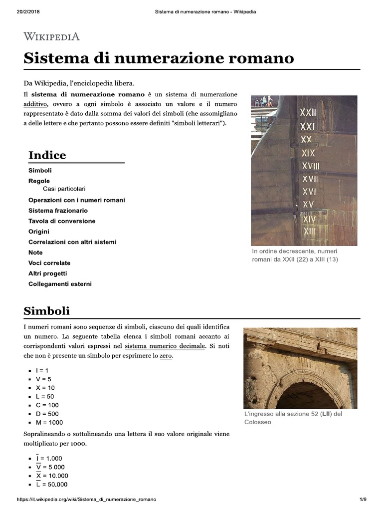 Tabella Degli Anni In Numeri Romani