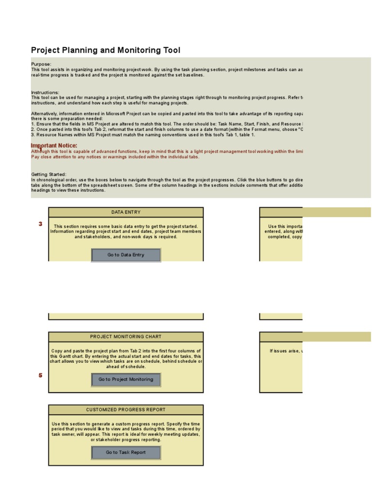 Project Scheduling and Monitoring Tool.xls | Microsoft Excel | Computing