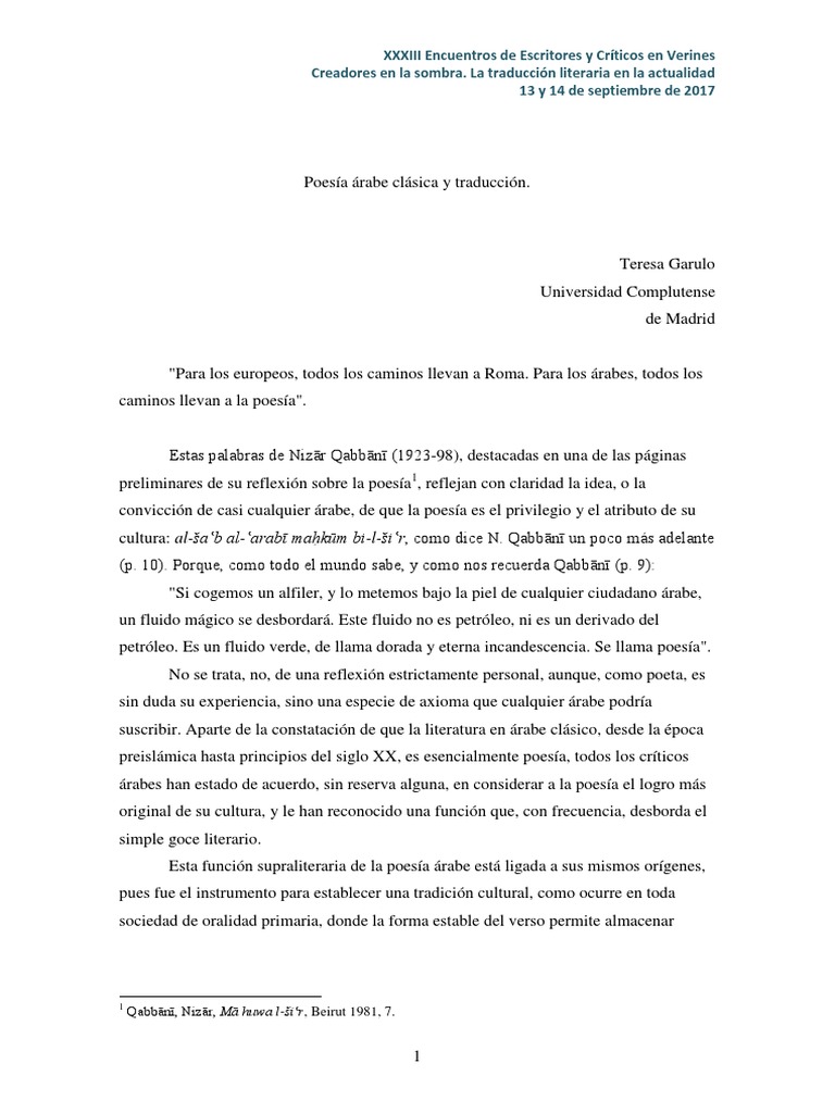 Garulo PDF | PDF | Metro (poesía) | Arábica