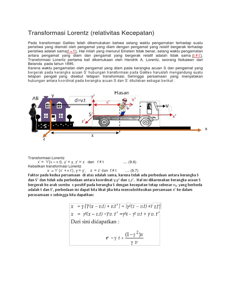 Transformasi Lorentz | PDF