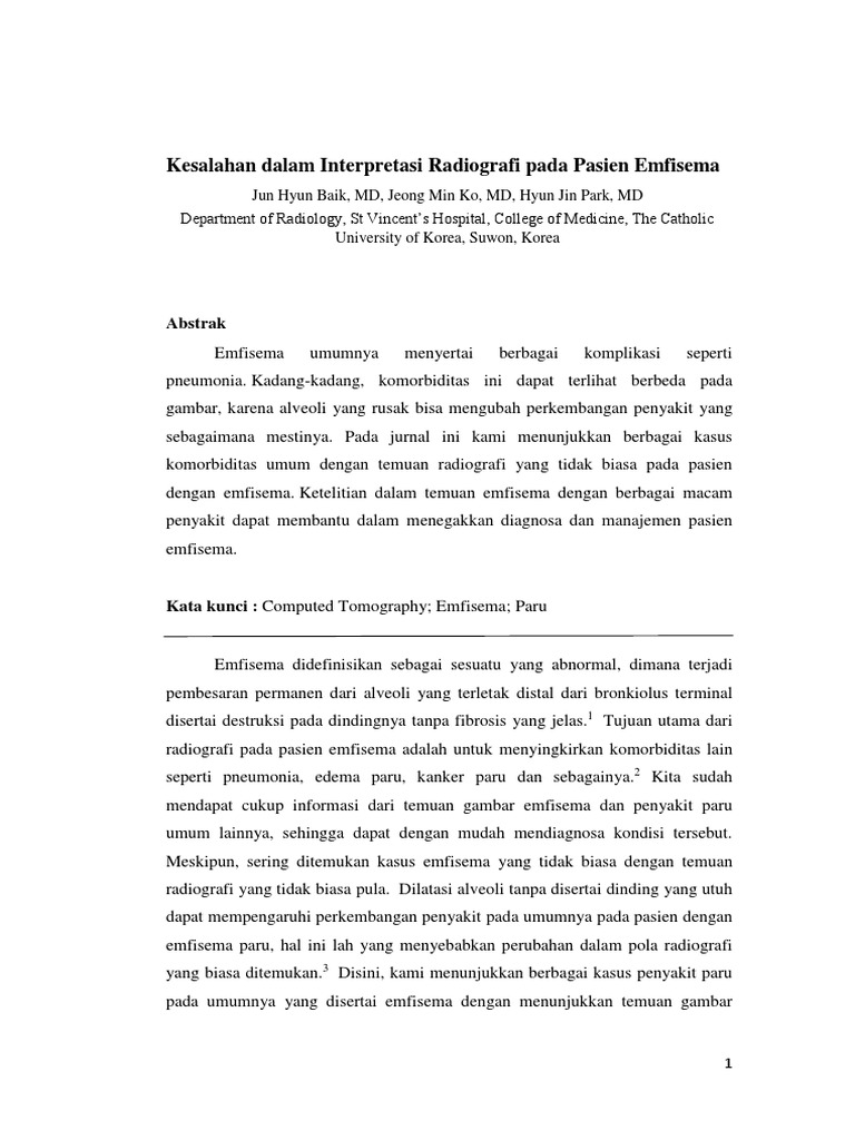 Kesalahan Radiografi Emfisema | PDF | Kajian Bahasa Asing | Seni